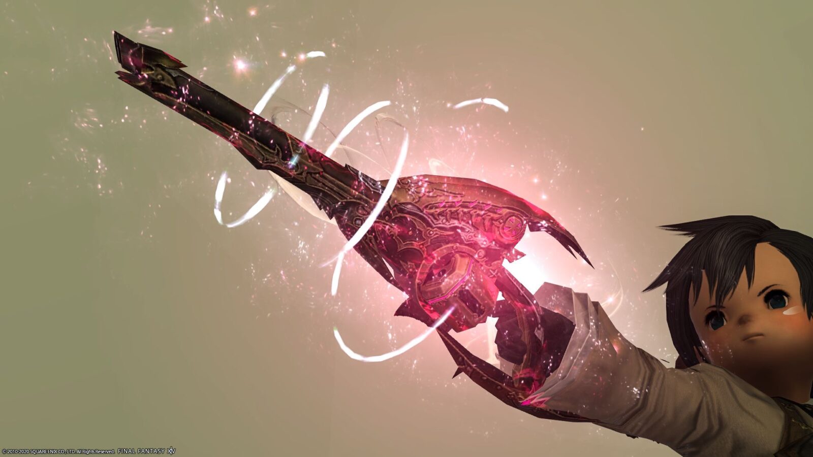 A futuristic, anima weapon Machinist gun with a beautiful glow ...