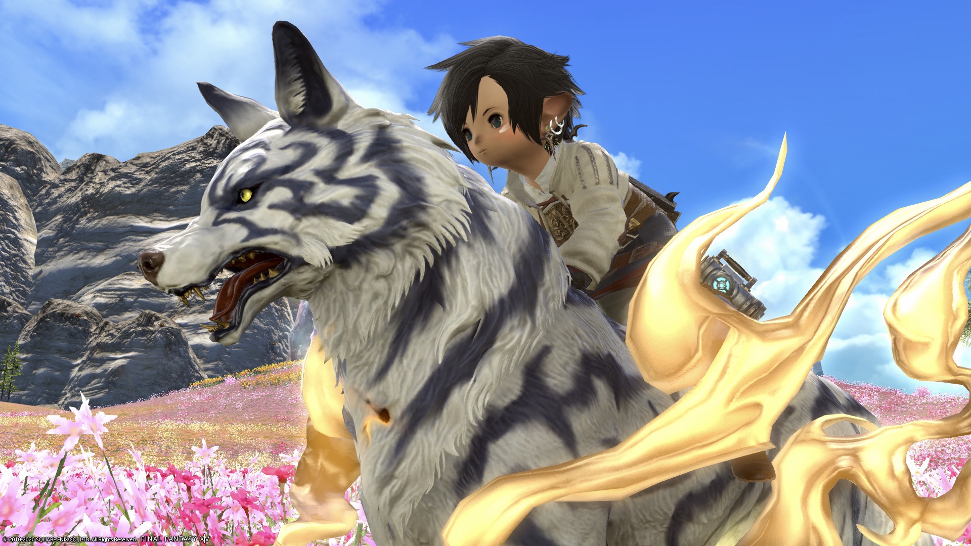 黄色い炎の犬神様・極白虎征魂戦マウント『白のカムイ』 | 【FF14 Blog】Norirow Note