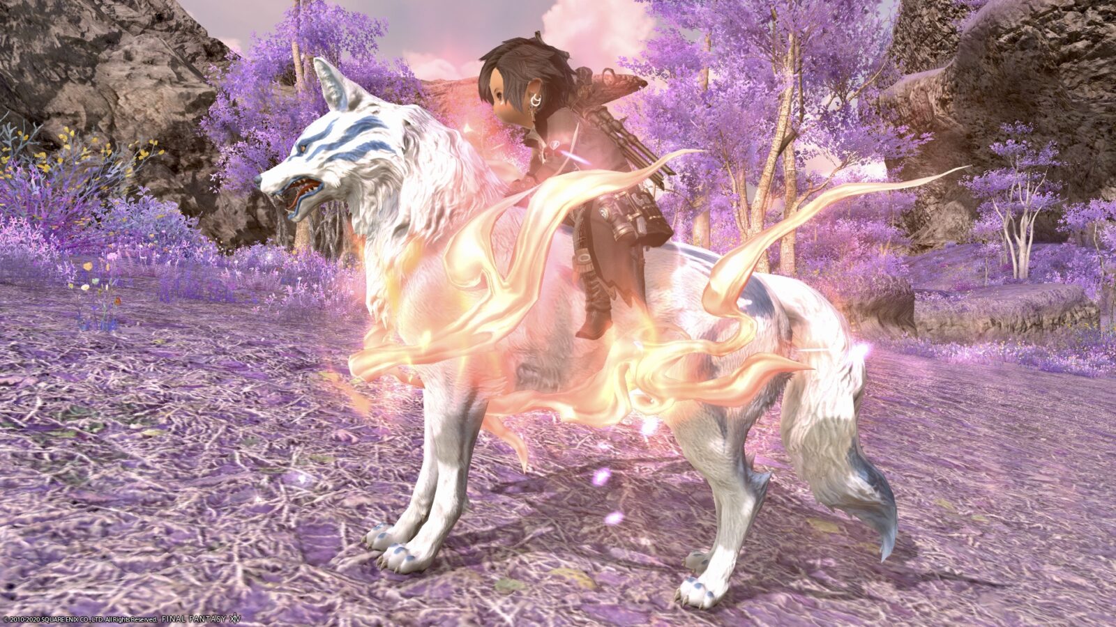 “Blissful Kamuy” Pink Fire Dog God Emanation (Extreme) Mount | Norirow ...