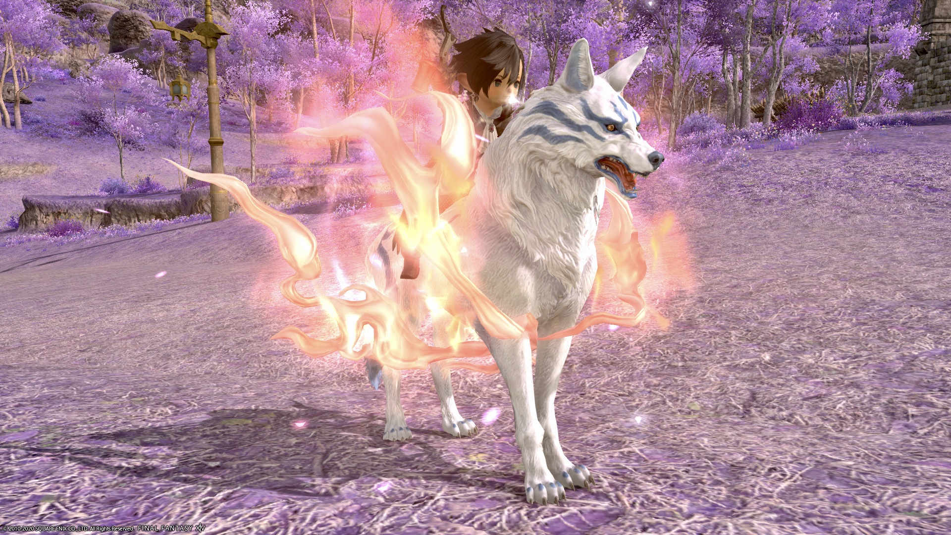 “Blissful Kamuy” Pink Fire Dog God Emanation (Extreme) Mount | Norirow ...