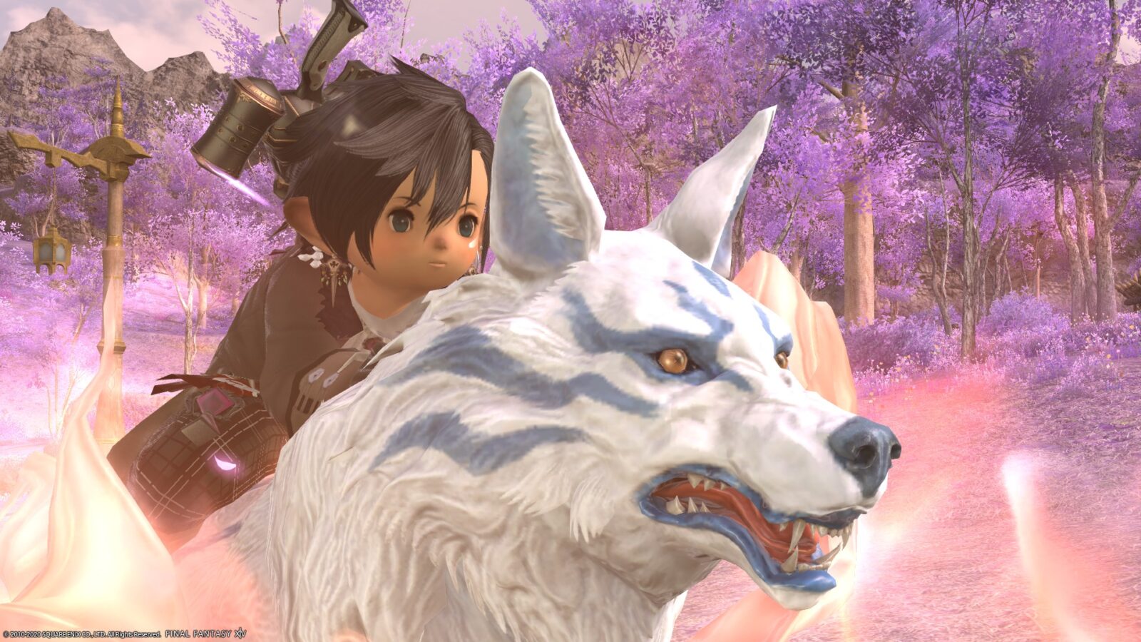 “Blissful Kamuy” Pink Fire Dog God Emanation (Extreme) Mount | Norirow ...