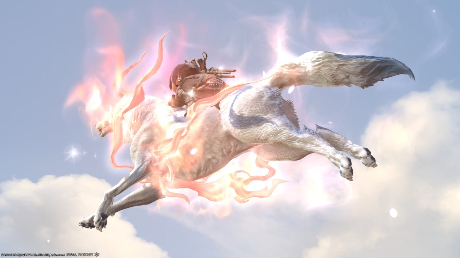 “Blissful Kamuy” Pink Fire Dog God Emanation (Extreme) Mount | 【FF14 ...