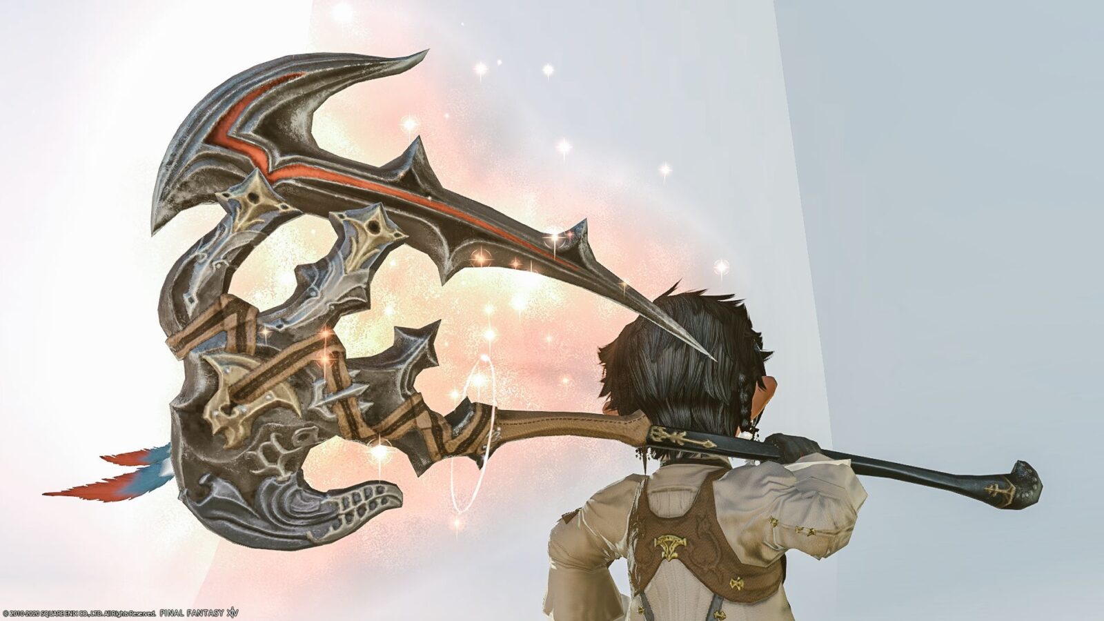 A Gunbreaker weapon with a bright carp design, the magic sword ...