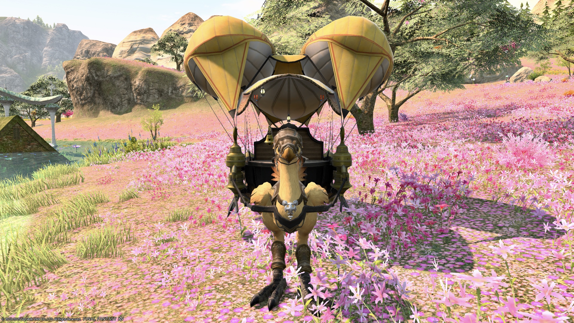 4-seater billing mount “chocobo carriage” Somehow a nostalgic and cute ...