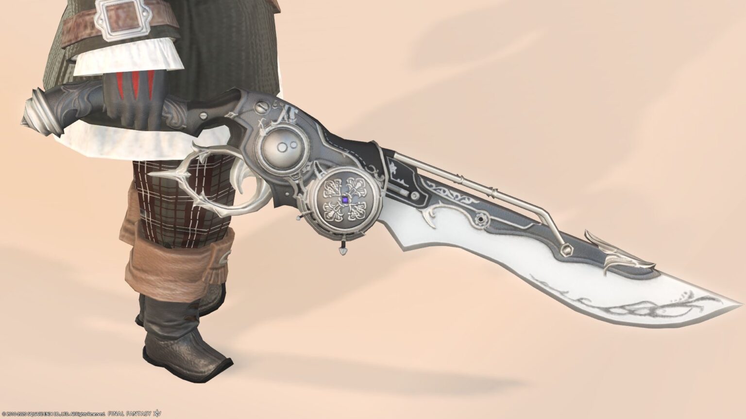 Large antique gunblade that can be dyed, Dohn Mheg “Fae Manatrigger ...