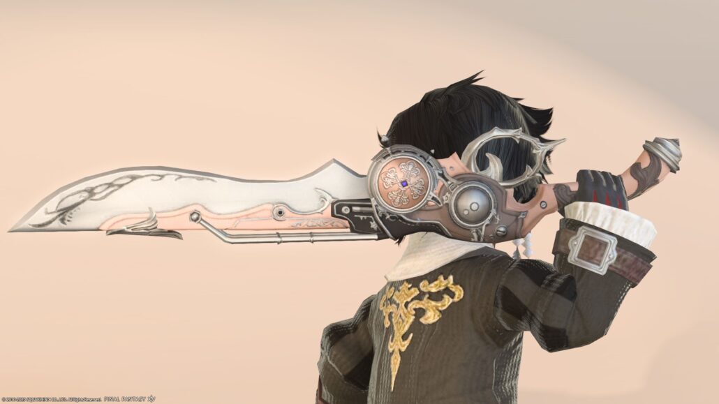 Large antique gunblade that can be dyed, Dohn Mheg “Fae Manatrigger ...