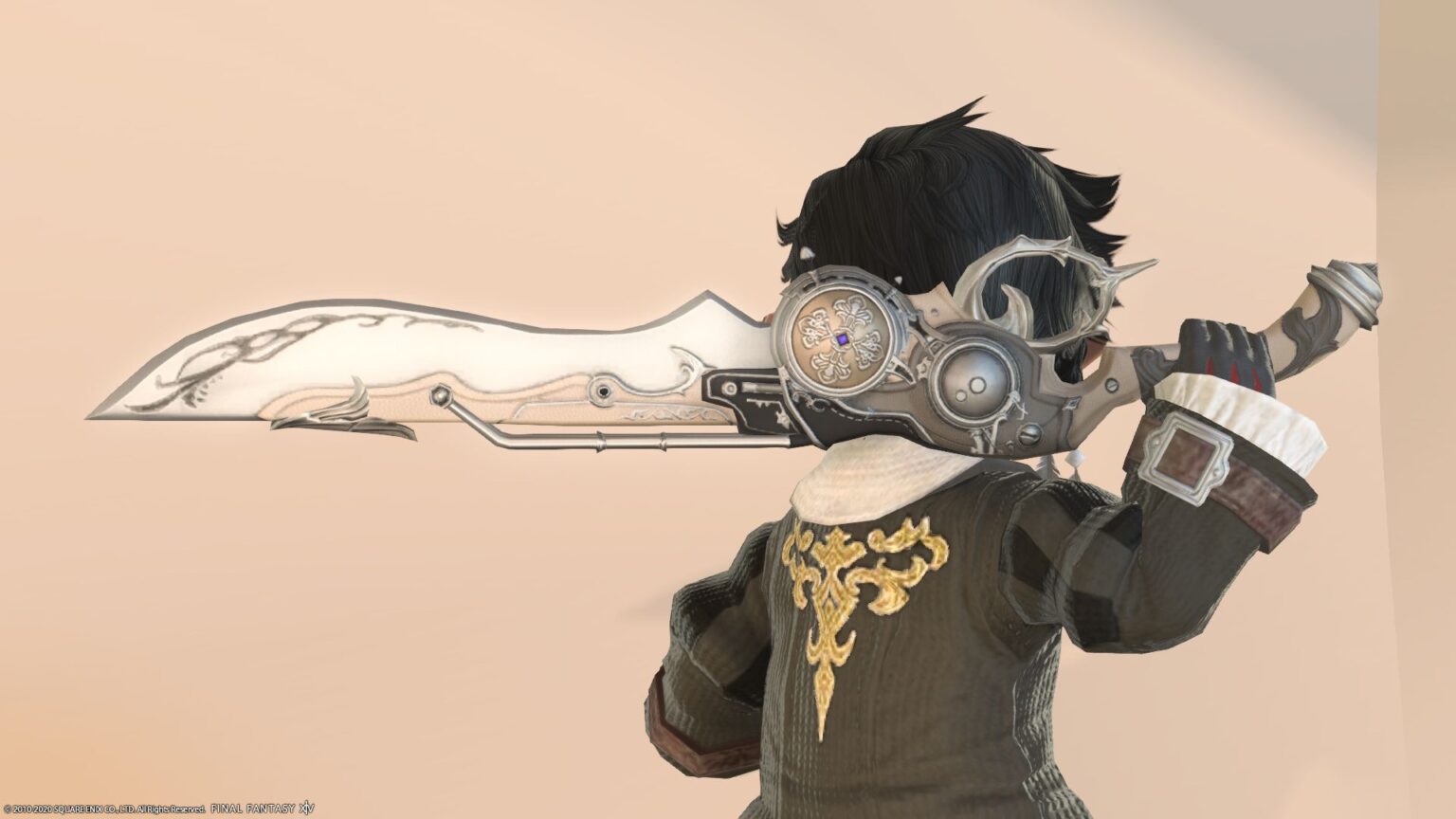 Large antique gunblade that can be dyed, Dohn Mheg “Fae Manatrigger ...