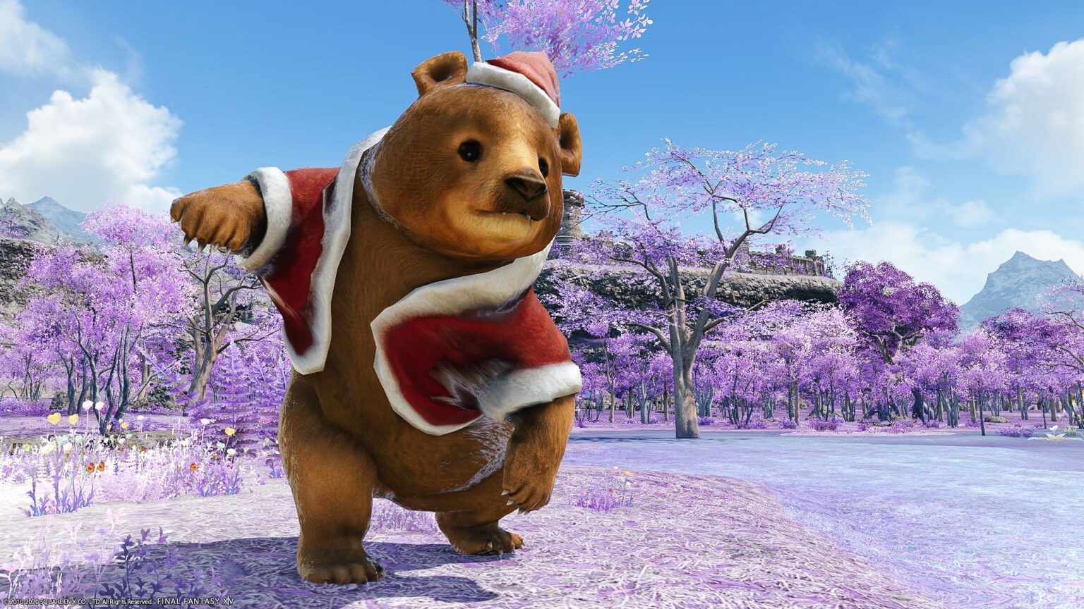 Bear mount “Starlight Bear” in Santa costume throwing presents | 【FF14 ...