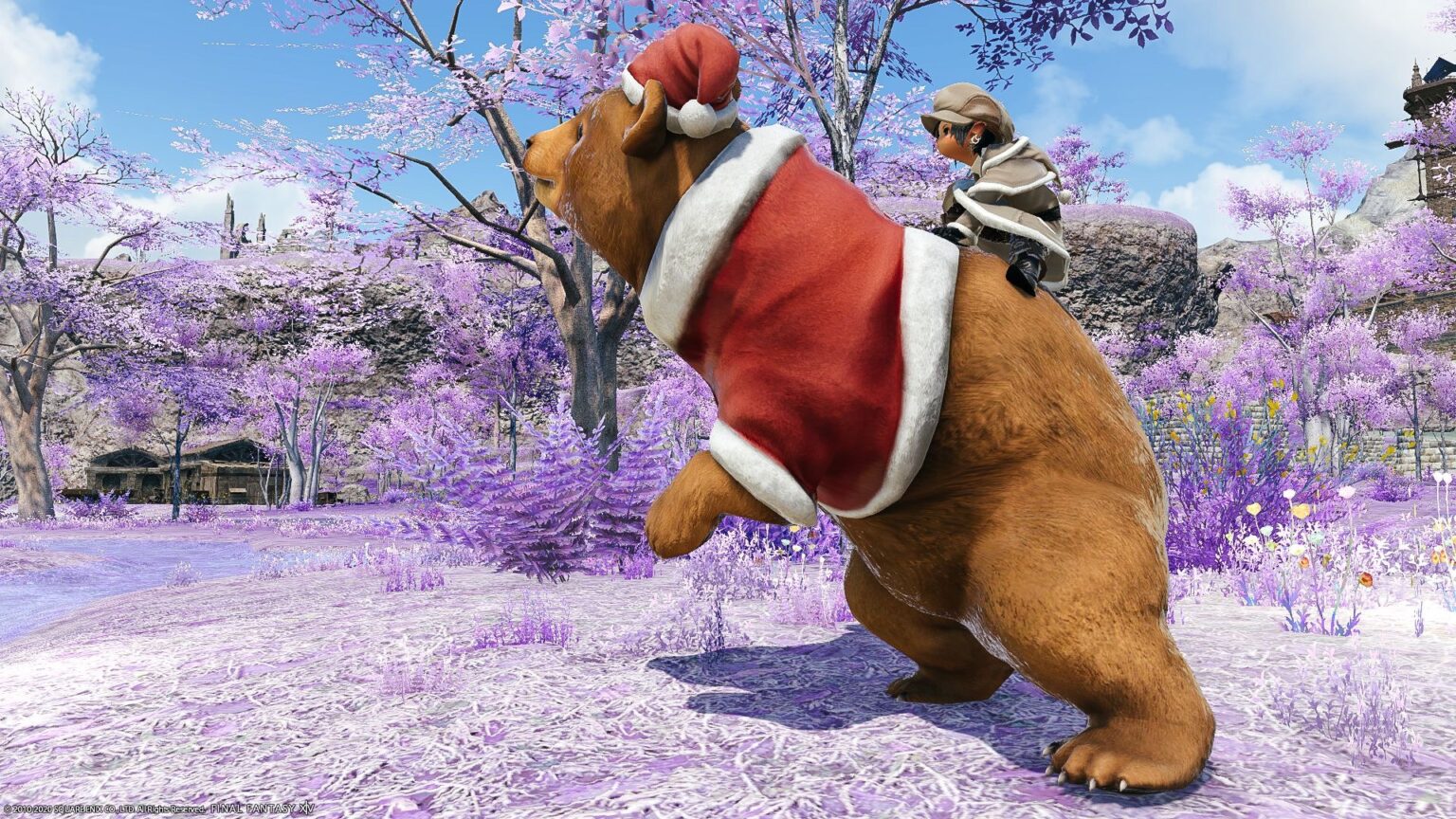 Bear mount “Starlight Bear” in Santa costume throwing presents | 【FF14 ...