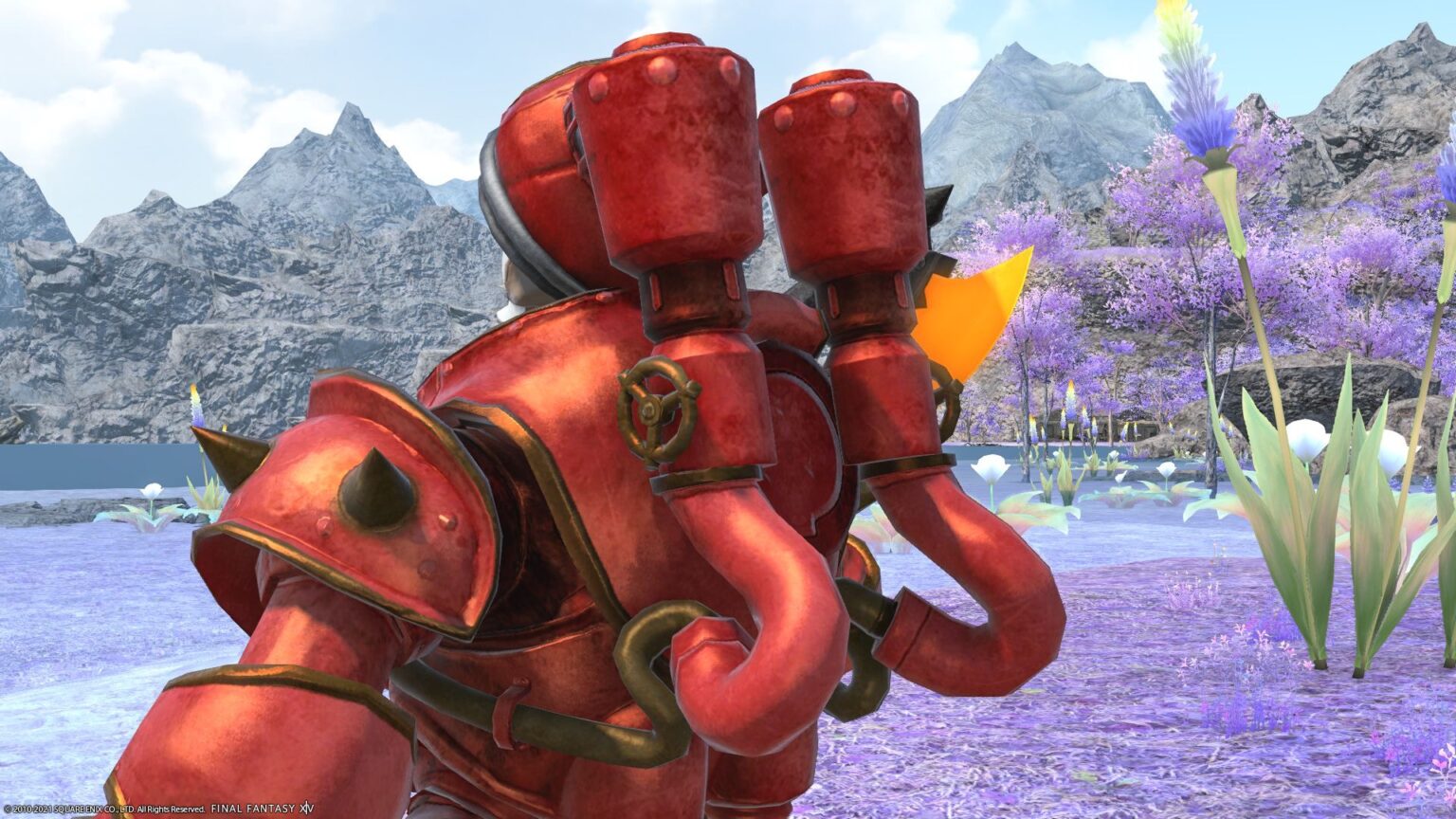 “Construct VI-S” “Three times faster?” Cat-shaped robot mount in red ...