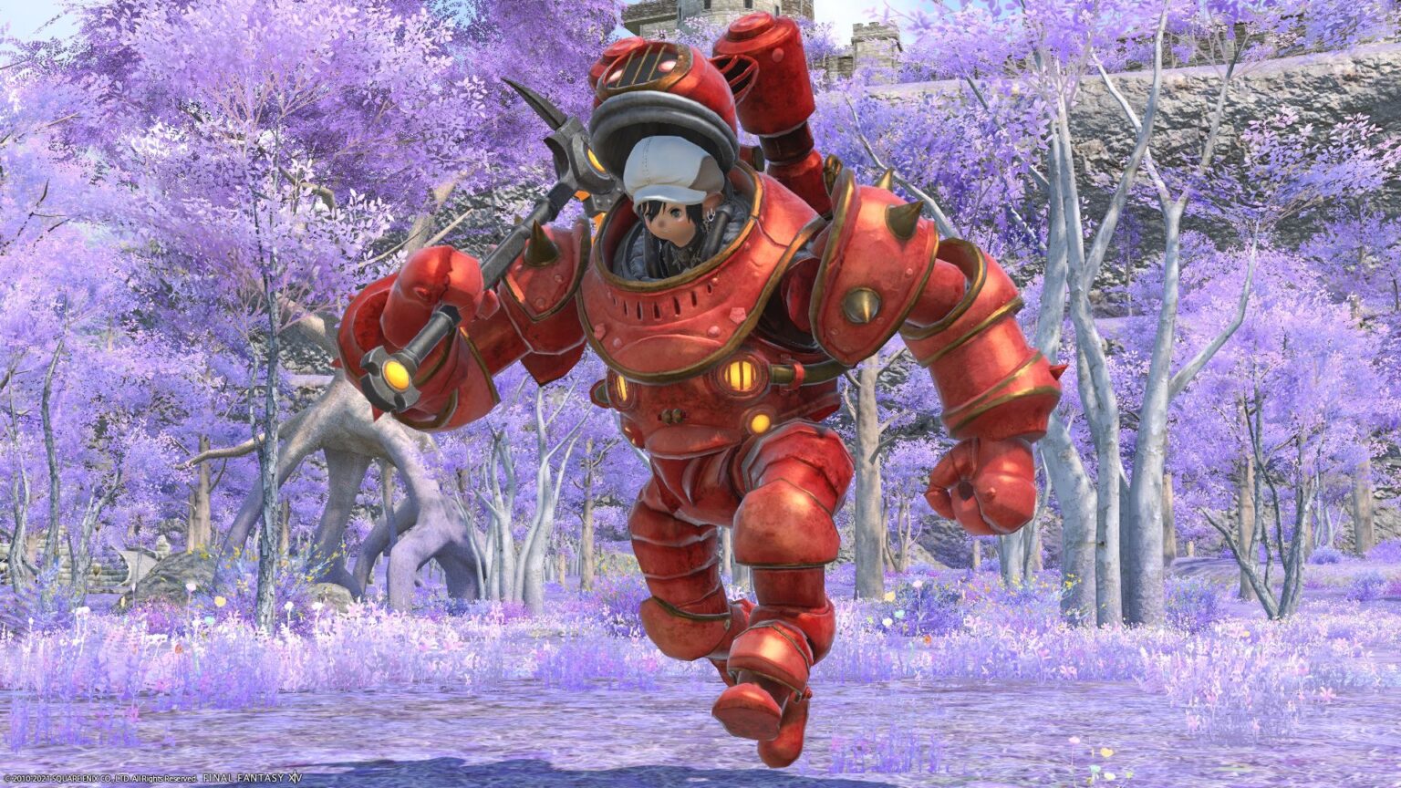 “Construct VI-S” “Three times faster?” Cat-shaped robot mount in red ...