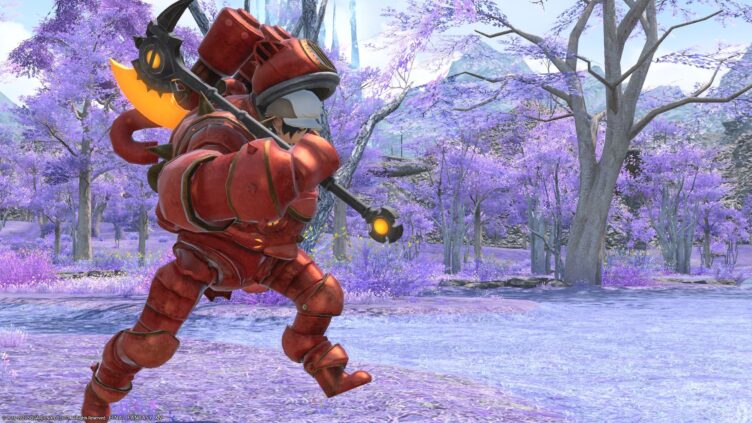 “Construct VI-S” “Three times faster?” Cat-shaped robot mount in red ...