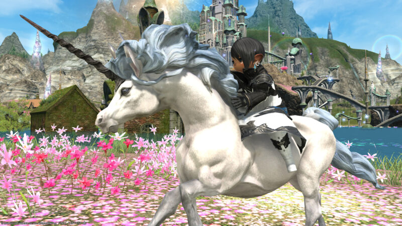 Pure white one-horn beast mount “Unicorn” (Conjurer Lv 30 Sidequest ...