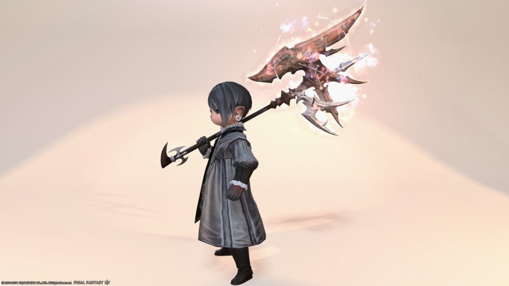 Warrior Eureka Weapon (EW) Fourth Form-A glowing axe wrapped in flames ...