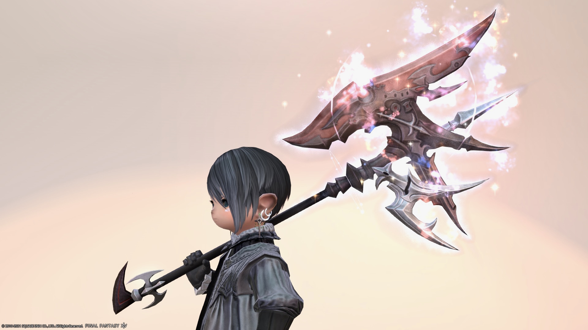 Warrior Eureka Weapon (EW) Fourth Form-A glowing axe wrapped in flames ...