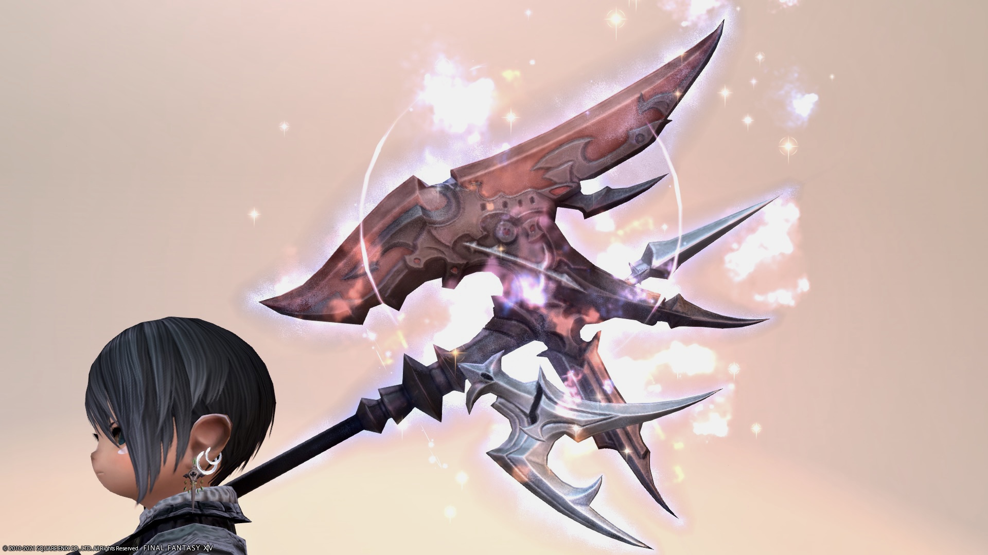 Warrior Eureka Weapon (EW) Fourth Form-A glowing axe wrapped in flames ...