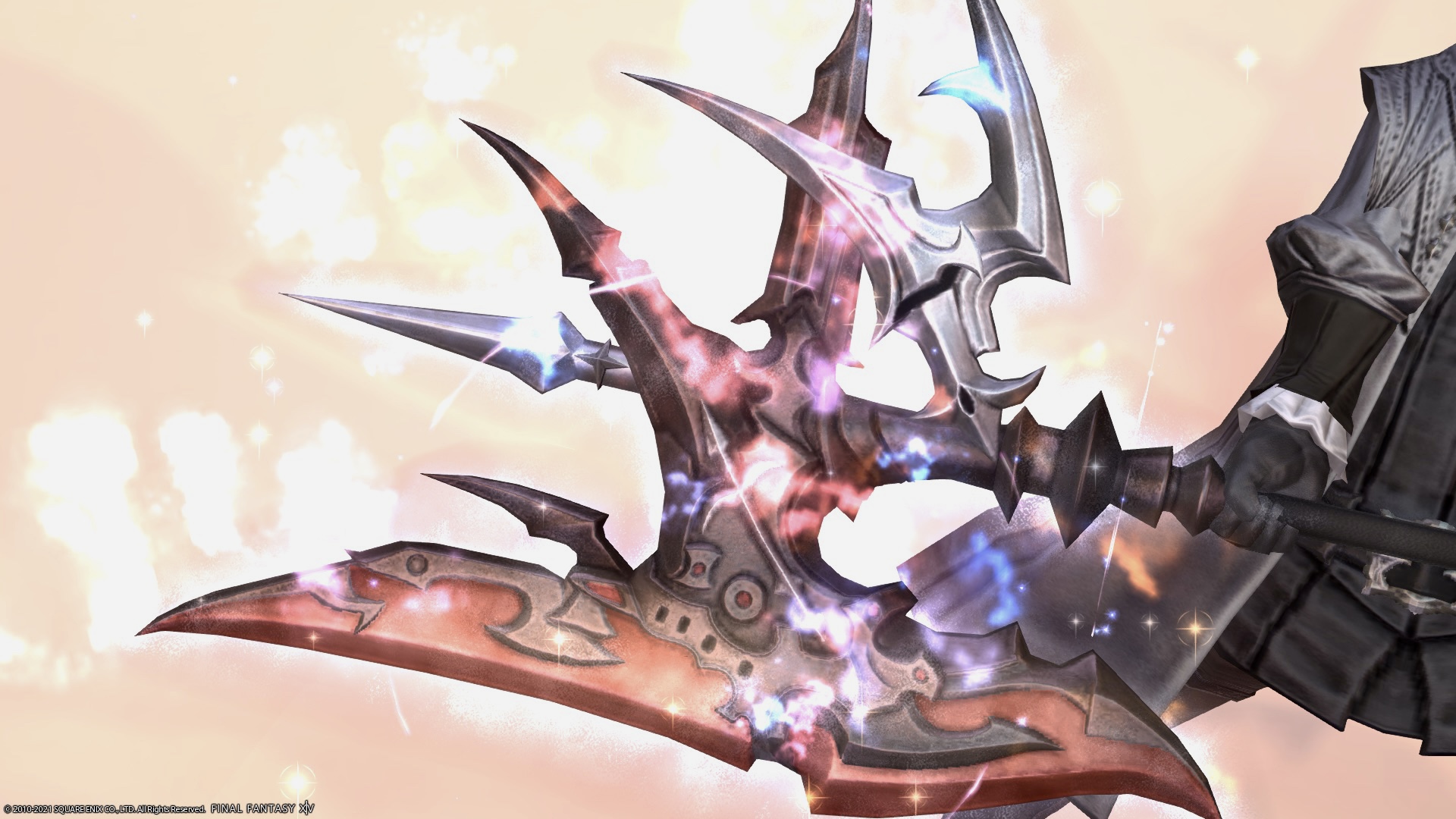 Warrior Eureka Weapon (EW) Fourth Form-A glowing axe wrapped in flames ...
