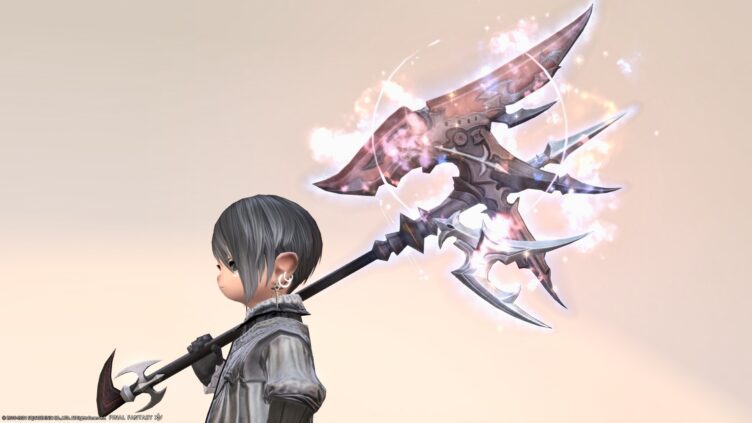 Warrior Eureka Weapon (EW) Fourth Form-A glowing axe wrapped in flames ...