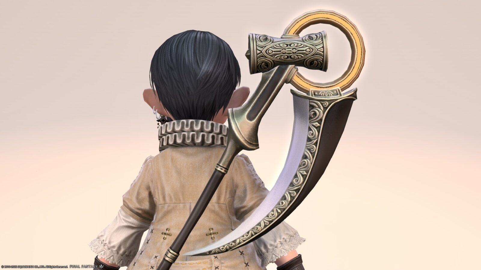 Ronka’s scythe like a bird’s beak, The Qitana Ravel’s reaper weapon ...