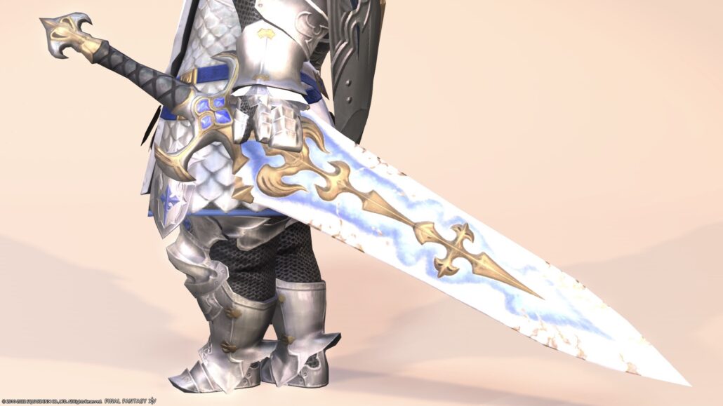 Paladin’s Zodiac Weapon (ZW) First form, silver shield and light blue ...