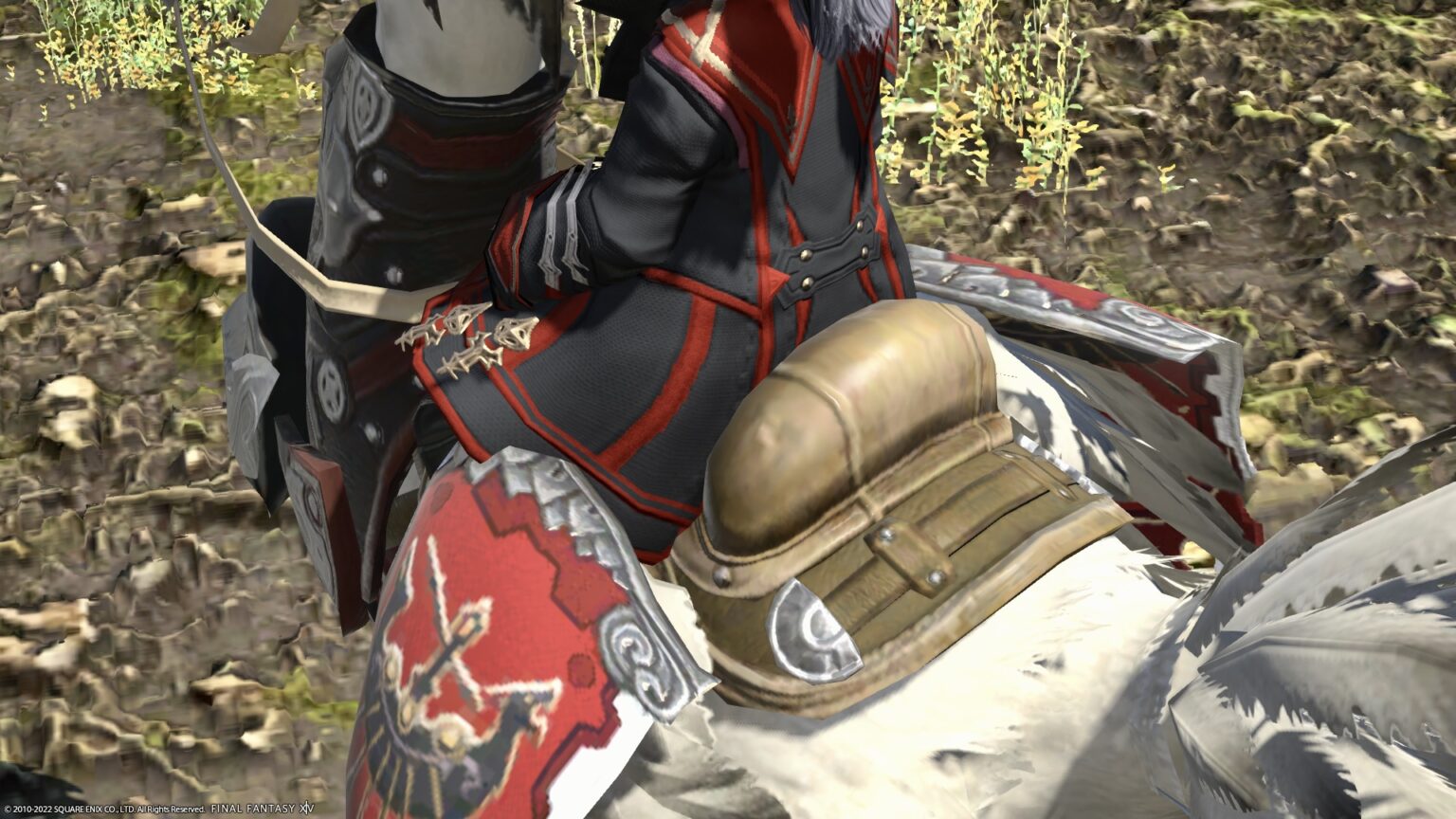 The Maelstrom’s Storm Sergeant Second Class chocobo armor, Limsa’s red armor “Lominsan Barding ...