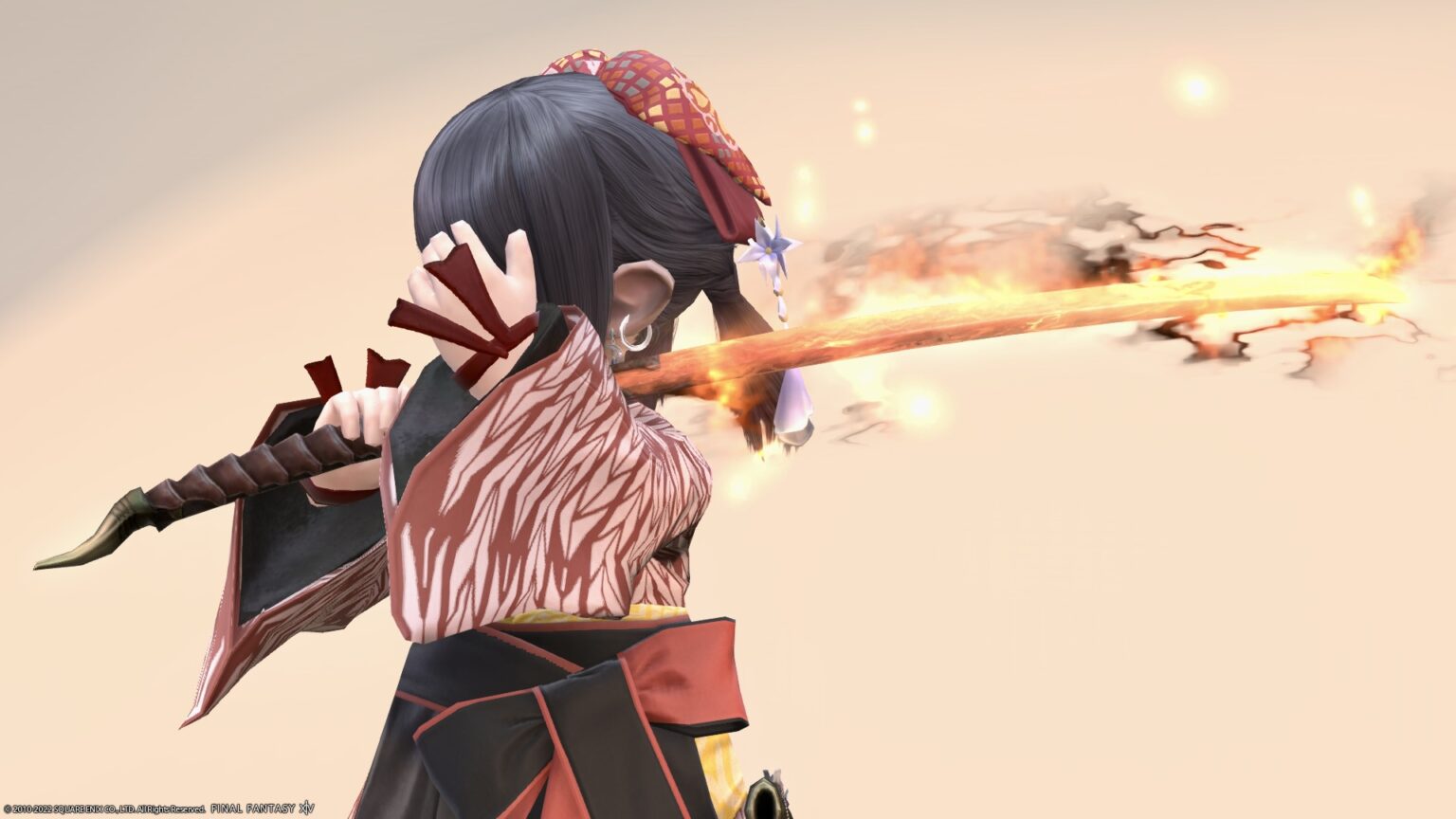 Samurai’s flame-filled purgatory katana, the glowing Ifrit weapon ...