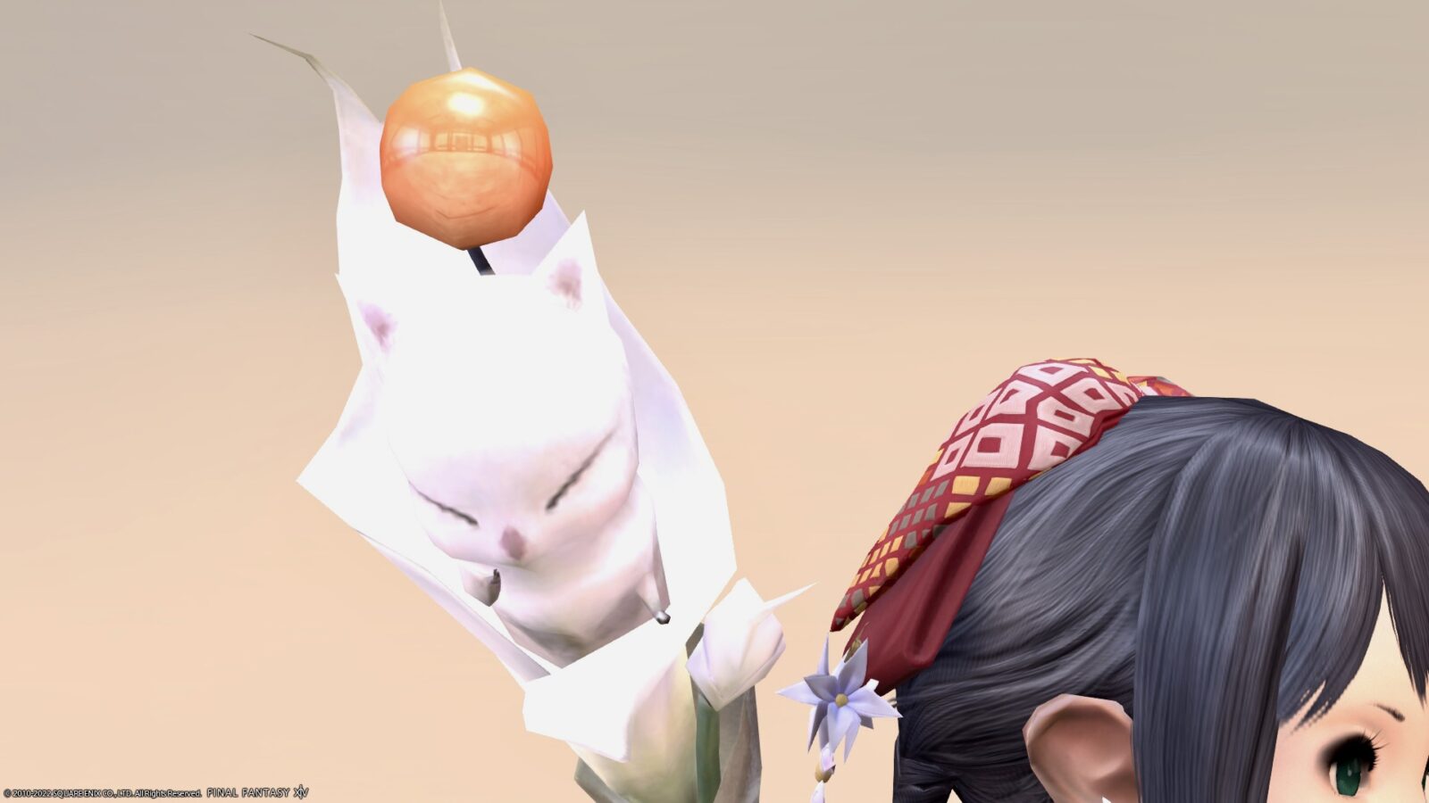 A white mage’s glowing cane with cute notes and moogle “Mighty Moggle ...