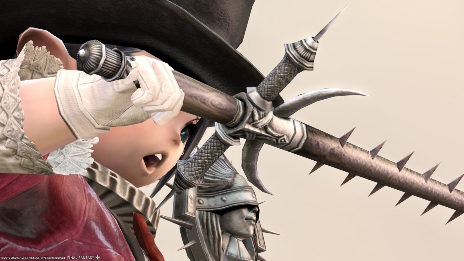 Iron Maiden-like red mage’s thorny weapon “Augmented Cryptlurker’s Tuck ...
