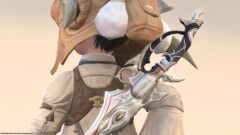 Near-future gunbreaker weapon with a crescent moon blade “Moonward ...