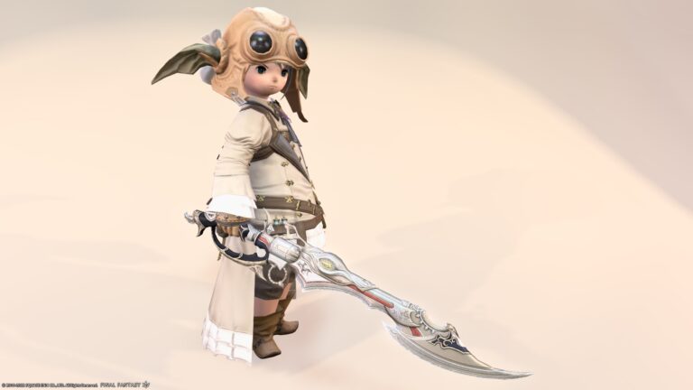 Near-future gunbreaker weapon with a crescent moon blade “Moonward ...