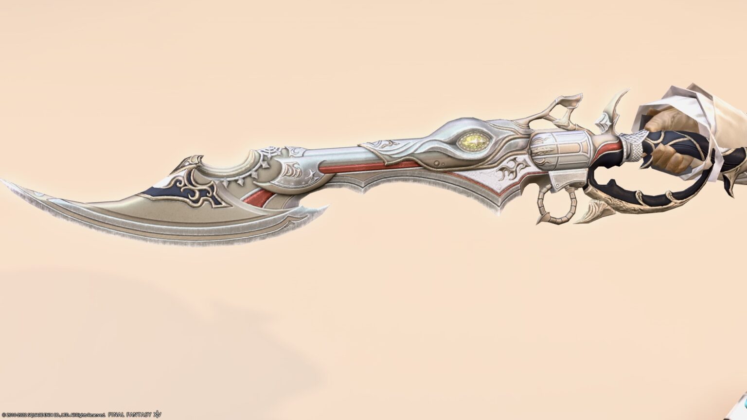 Near-future gunbreaker weapon with a crescent moon blade “Moonward ...