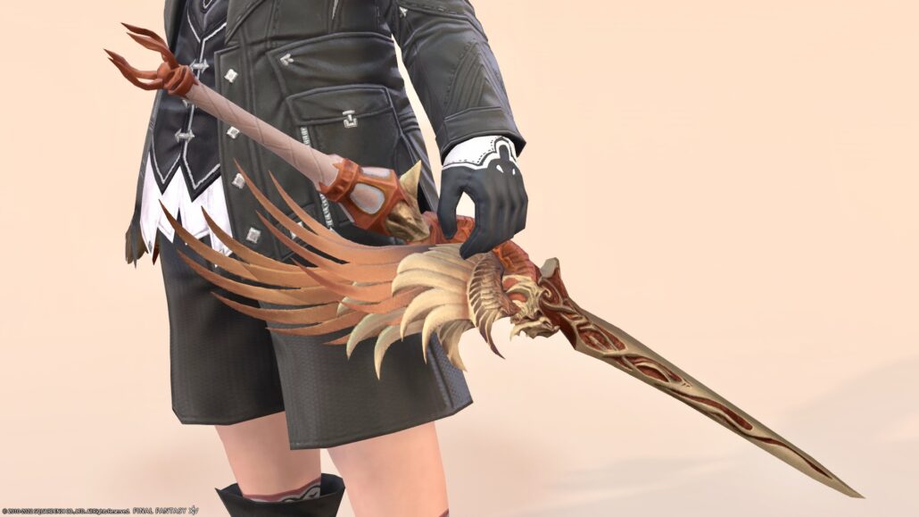 Oriental-style rapier with flaming feathers, Red Mage Weapon “Suzaku’s ...