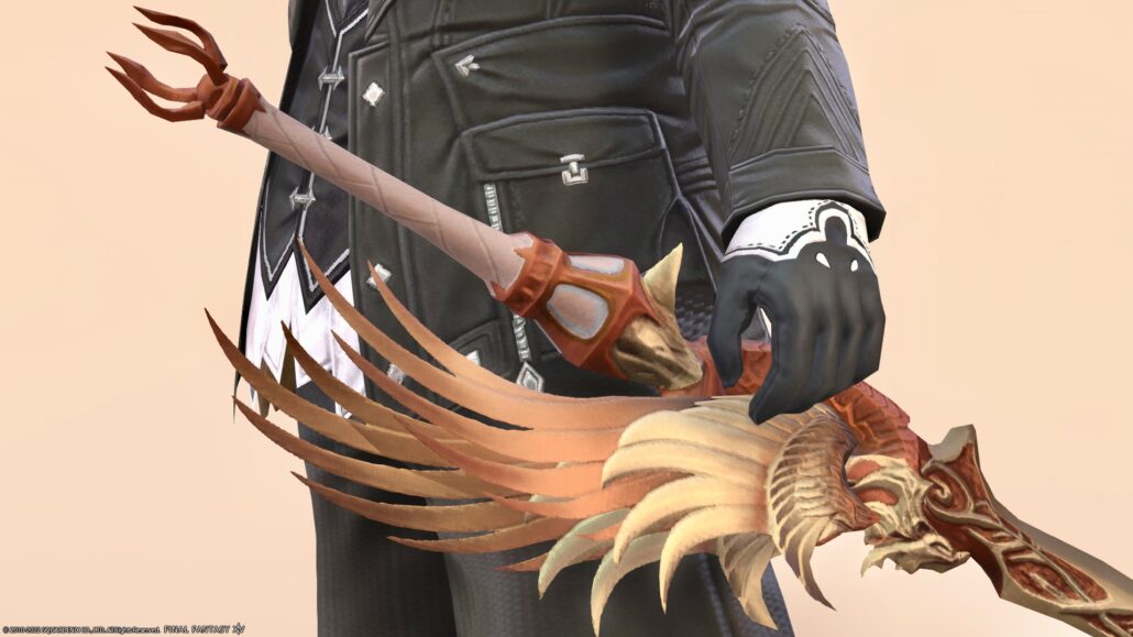 Oriental-style rapier with flaming feathers, Red Mage Weapon “Suzaku’s ...