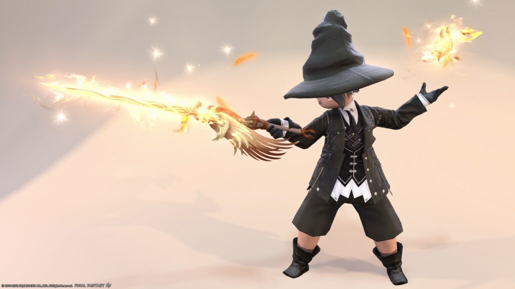 Oriental-style rapier with flaming feathers, Red Mage Weapon “Suzaku’s ...