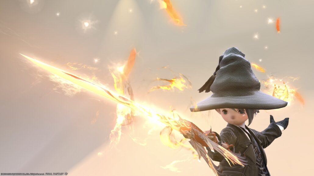 Oriental-style rapier with flaming feathers, Red Mage Weapon “Suzaku’s ...