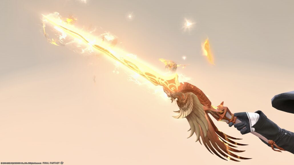 Oriental-style rapier with flaming feathers, Red Mage Weapon “Suzaku’s ...