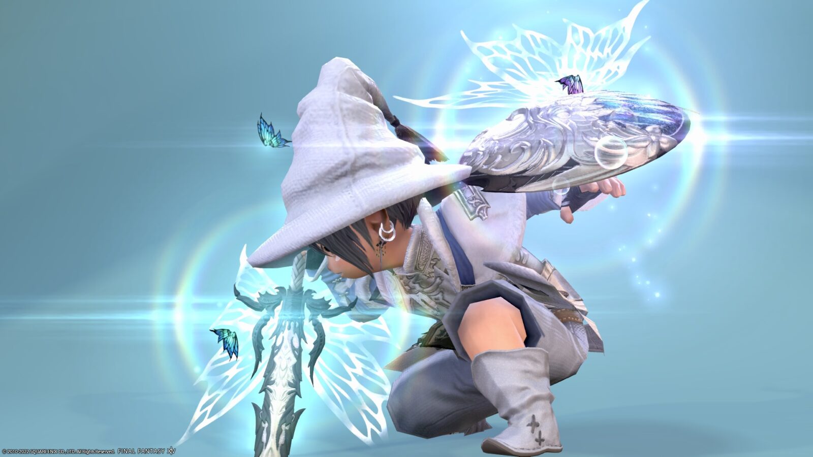 Titania’s glowing paladin weapon with butterflies dancing “The Fae’s ...