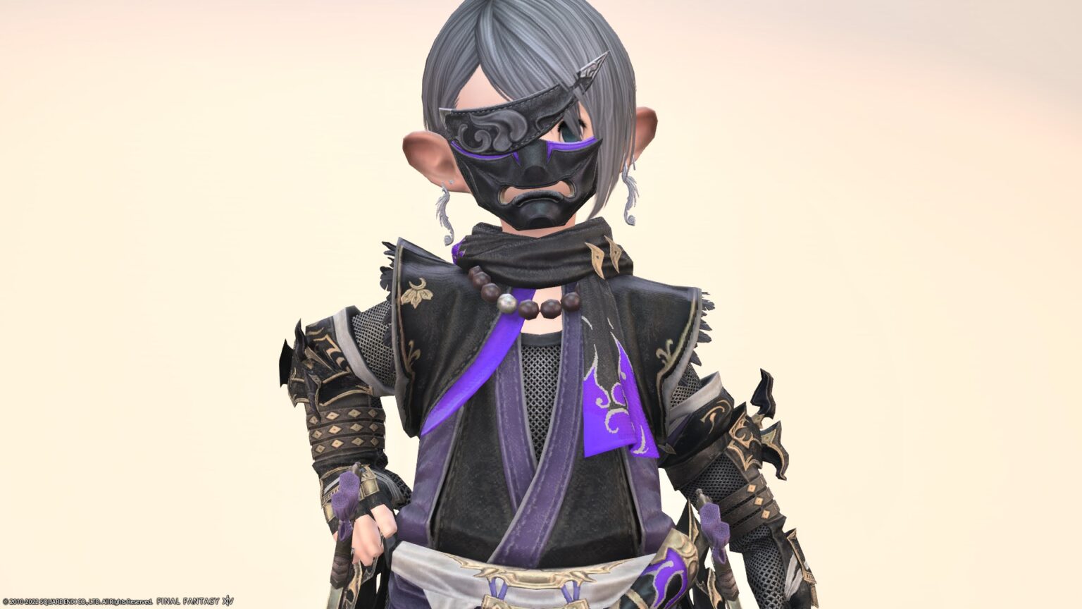 忍者のAF5装備・黒と紫が美しい伝統装束『蜂屋』シリーズ（ララフェル男子Ver.） | Norirow Note エオルゼア冒険記 in FF14