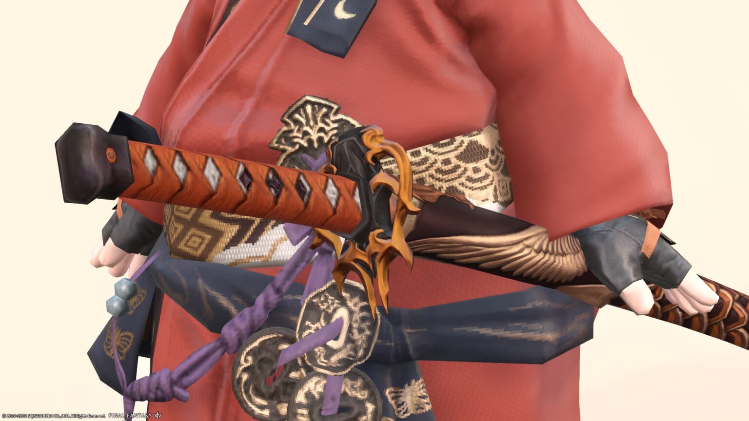 Shining samurai weapon with Suzaku flames and feathers dancing “Suzaku ...