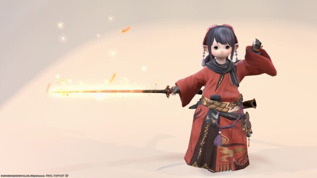 Shining samurai weapon with Suzaku flames and feathers dancing “Suzaku ...