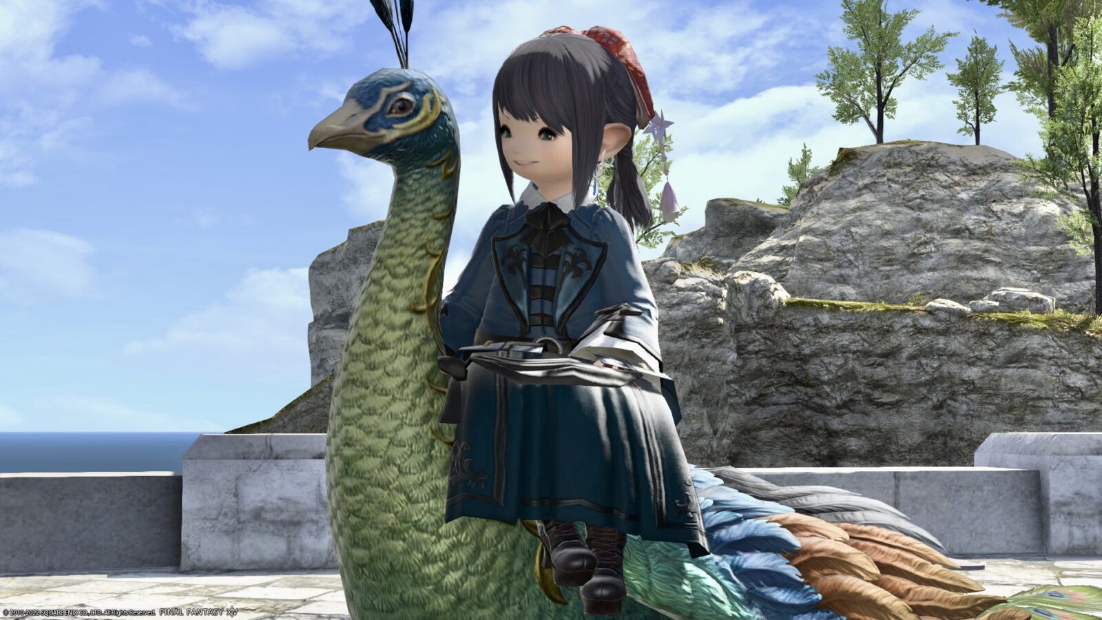 A beautiful peacock mount that spreads its seven-colored feathers ...