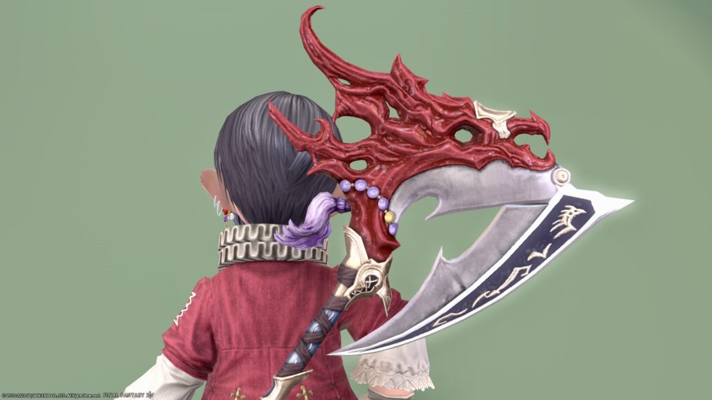 Coral red scythe, Ala Mhigo’s Japanese-style reaper weapon “Naigama of ...