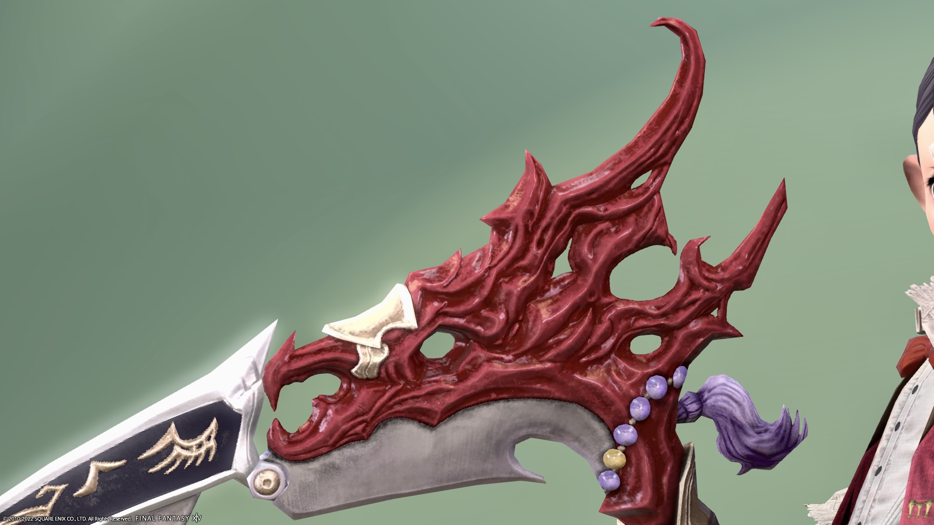 Coral red scythe, Ala Mhigo’s Japanese-style reaper weapon “Naigama of ...