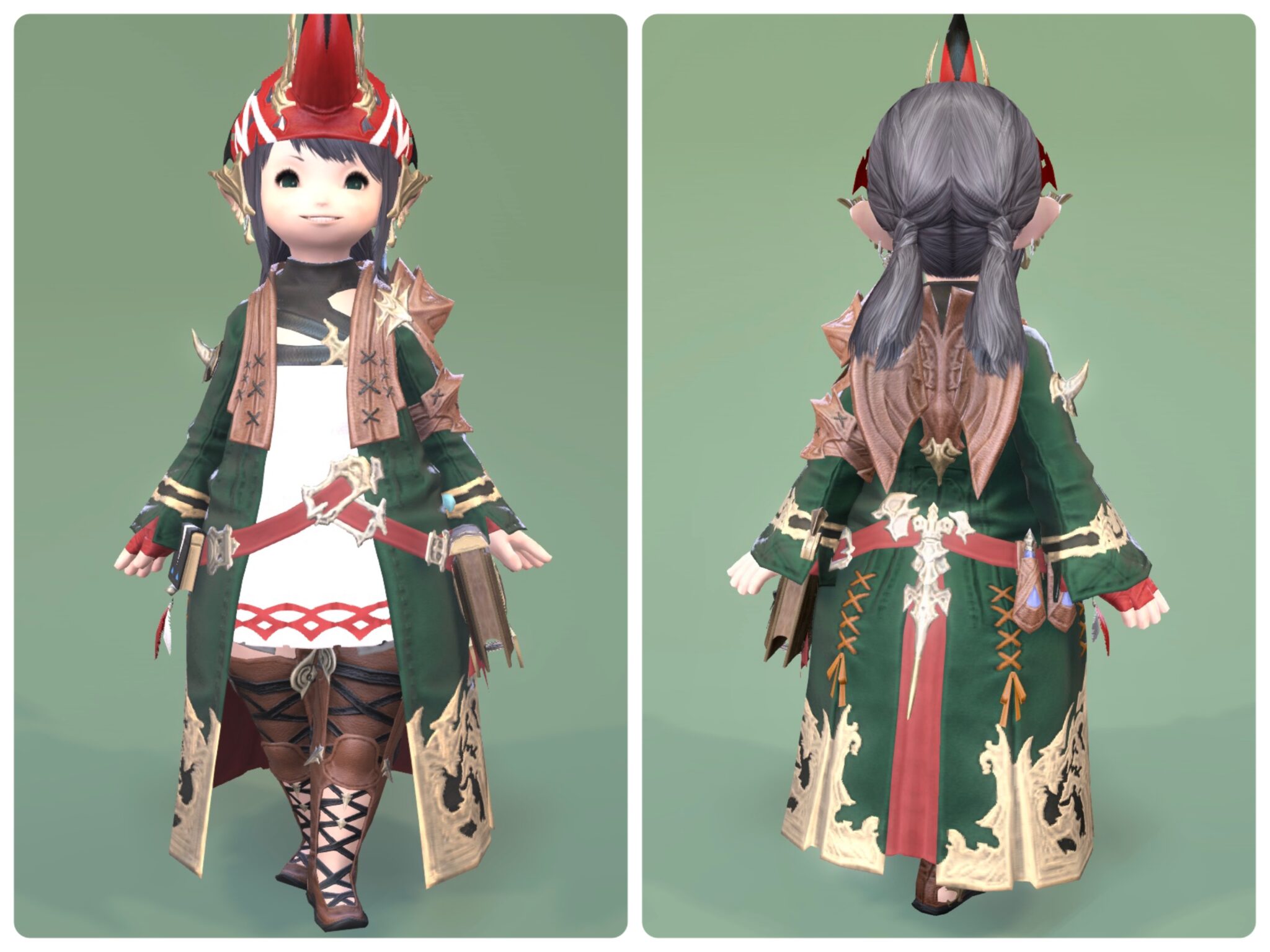 Different colors of Summoner AF1 equipment “Summoner” series (Lalafell ...