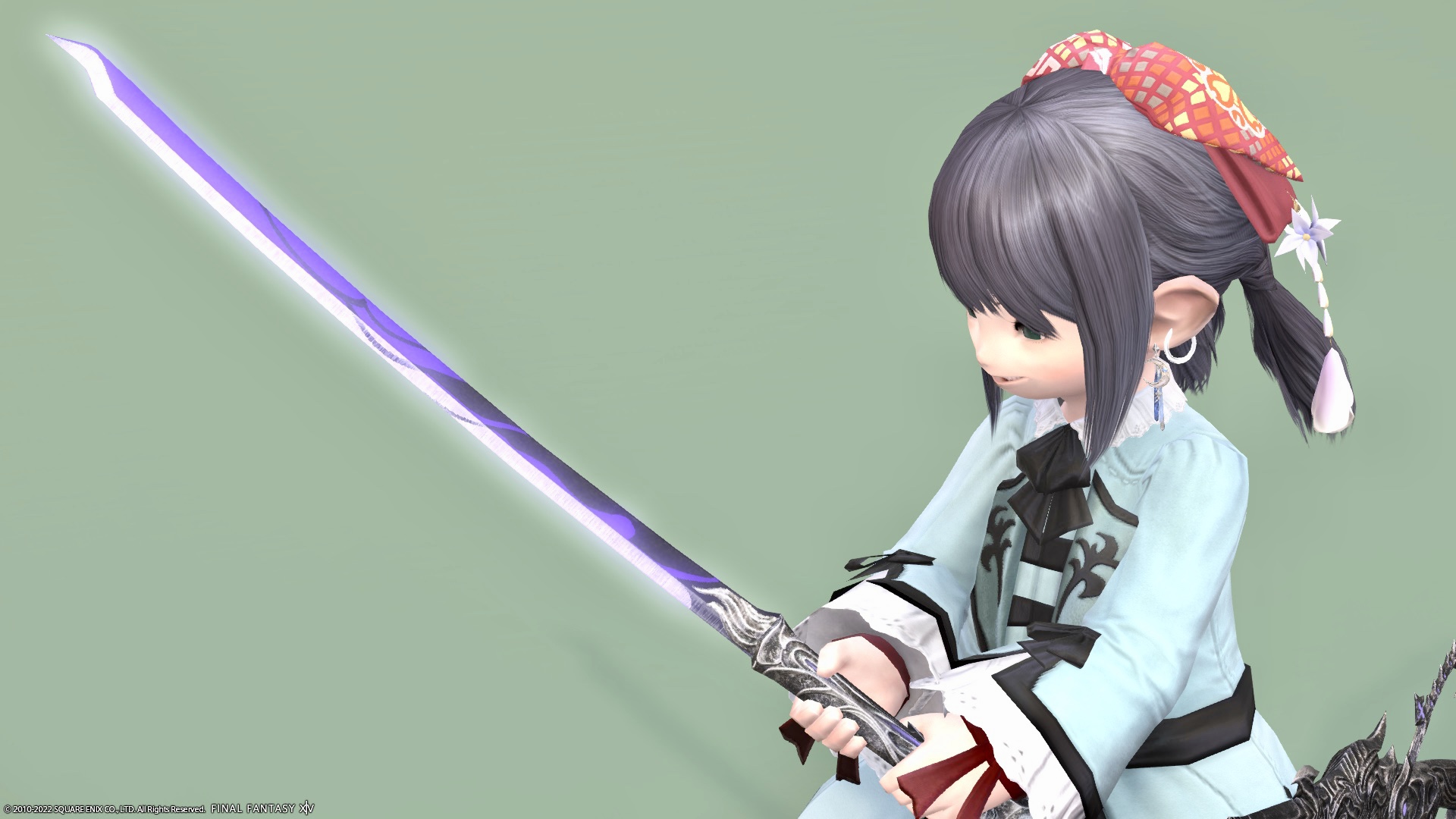 A dark fantasy samurai weapon that shines in purple “Monstrorum Katana ...