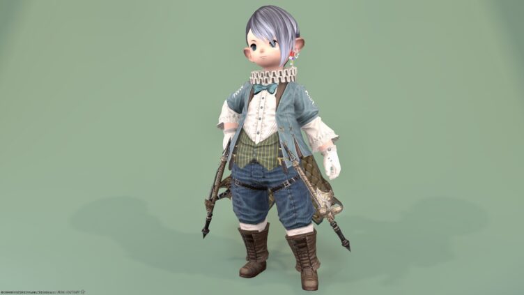 Golden Tonfa monk weapon that shines in turquoise color “Classical ...