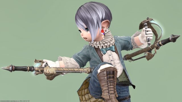 Golden Tonfa monk weapon that shines in turquoise color “Classical ...