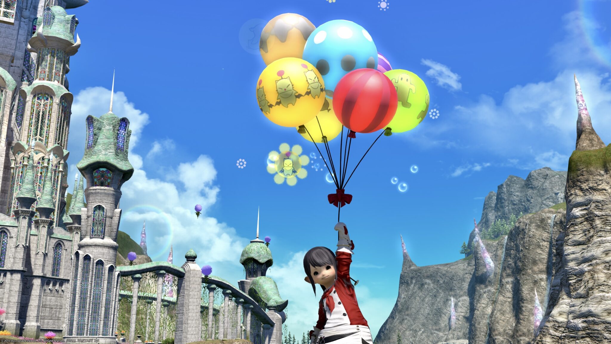 Cute flying balloon mount “Set Of Ceruleum Balloons” (Lalafell Ver ...