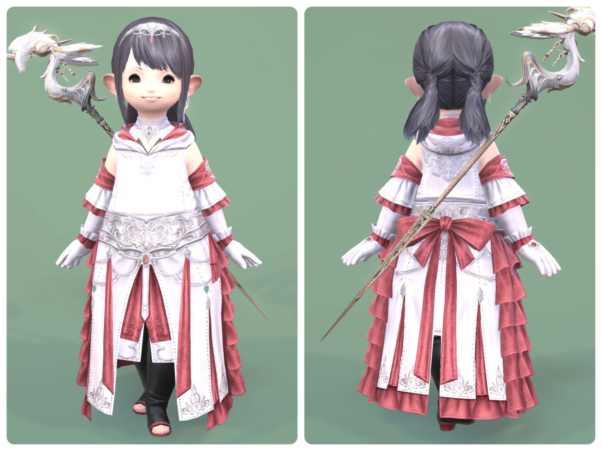 White mage’s AF5 equipment / ribbon dress “Theophany” series (Lalafell ...