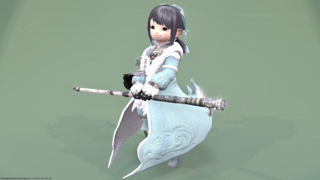 A simple rod-shaped White Mage weapon with beautiful silverwork ...